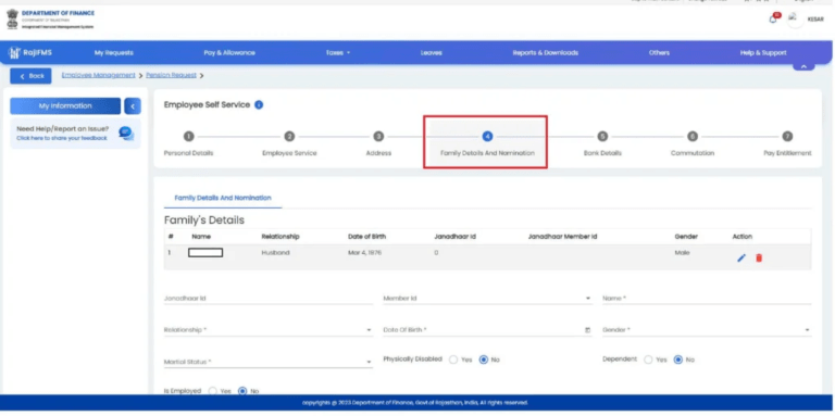 IFMS 3.0 पेंशन ESS ऑनलाइन प्रक्रिया (कर्मचारी स्तर) - IFMS